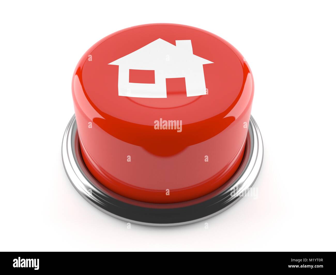 Push button with house icon isolated on white background Stock Photo ...