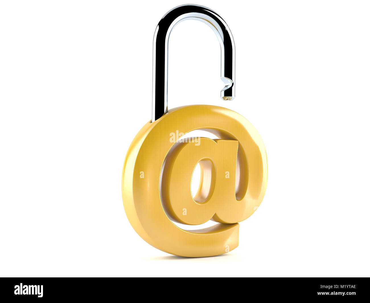 E-mail padlock isolated on white background Stock Photo - Alamy