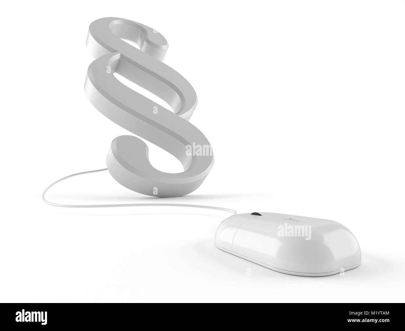 Paragraph symbol with computer mouse isolated on white background Stock ...