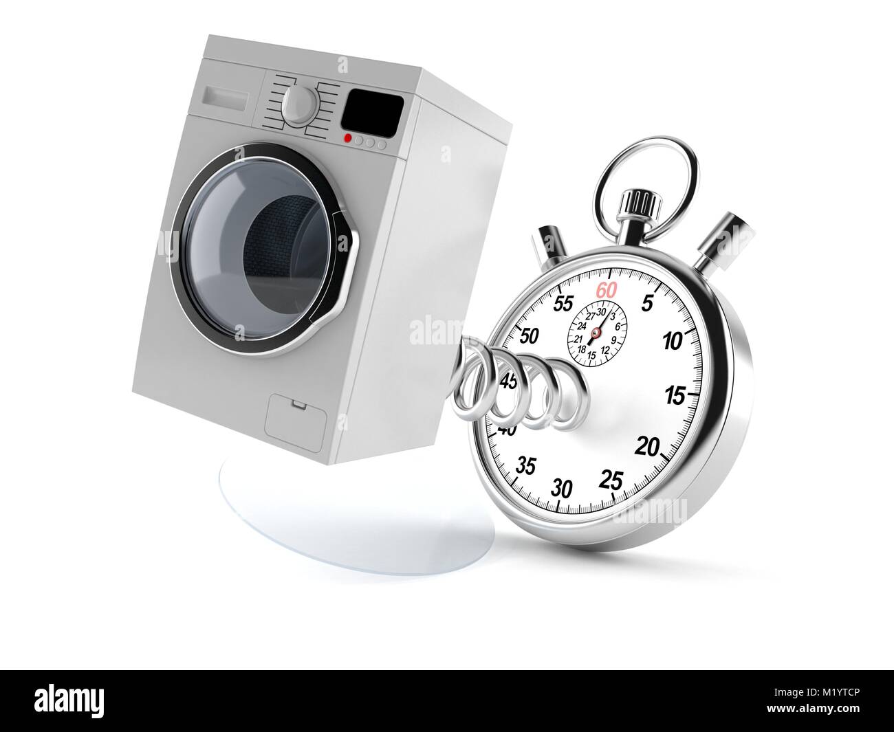 Washing machine with stopwatch isolated on white background Stock Photo ...
