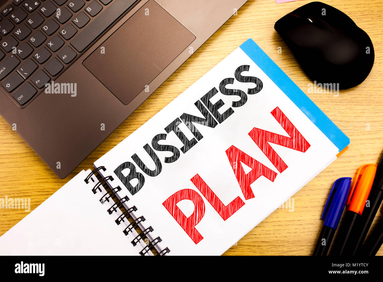 Handwritten text caption showing Business Plan Planning. Business ...