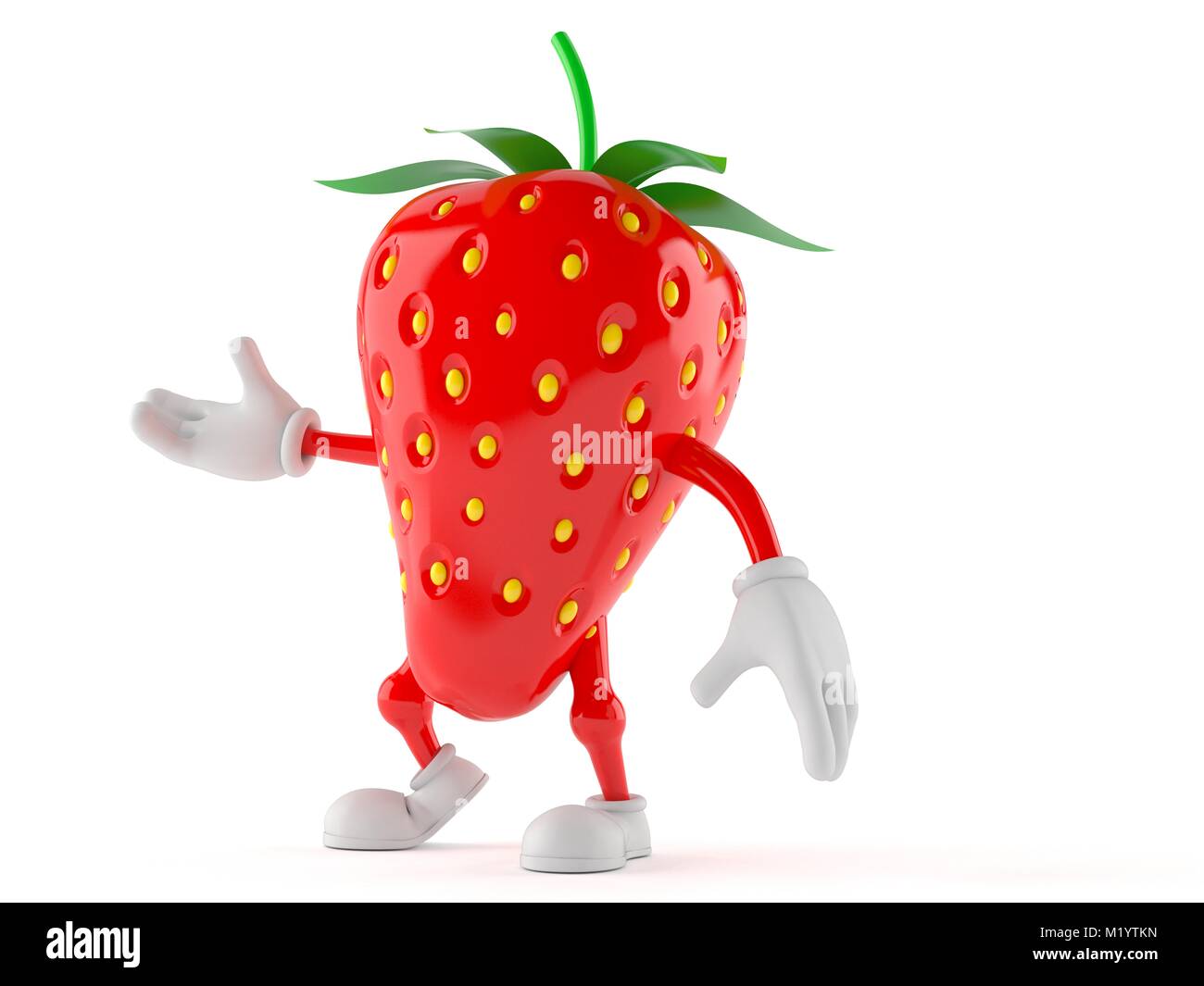 Strawberry character isolated on white background Stock Photo - Alamy