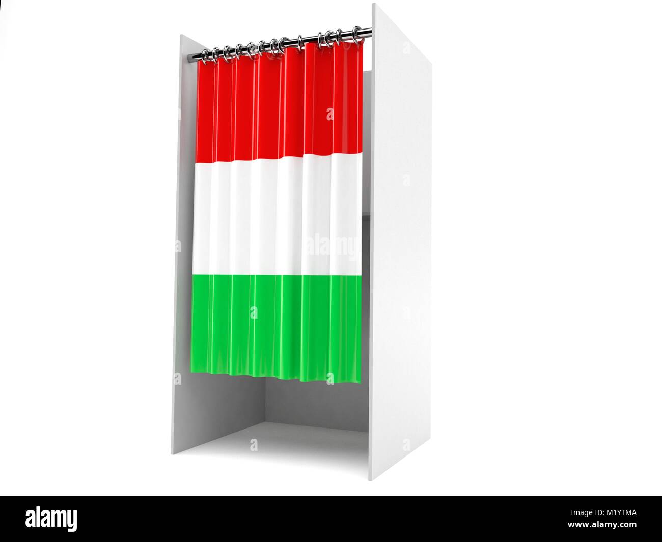 Vote cabinet with hungarian flag isolated on white background Stock ...