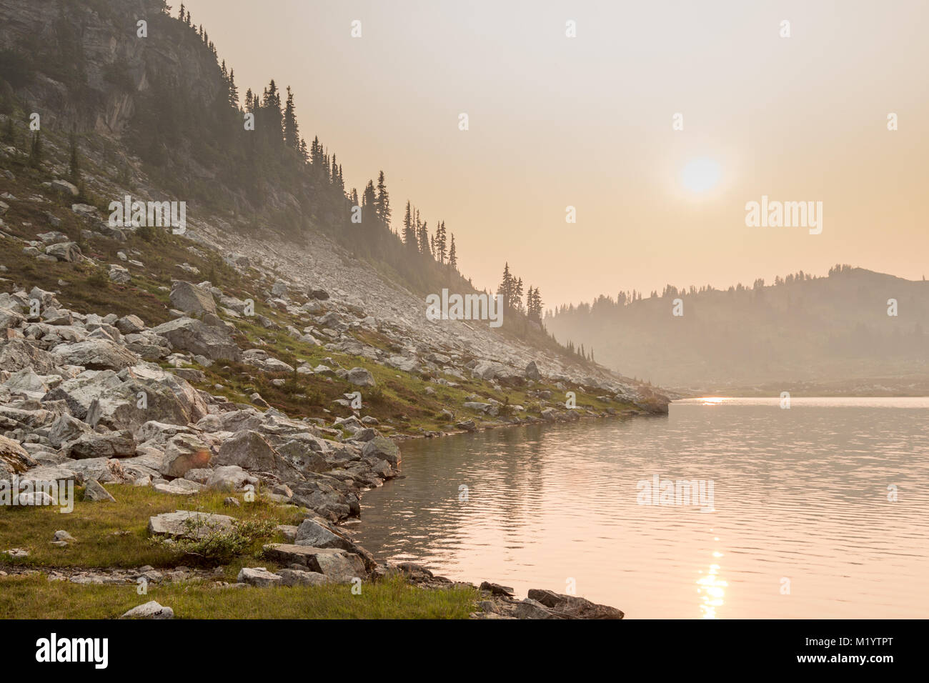 Hiking To Rainbow Lake Stock Photo - Alamy