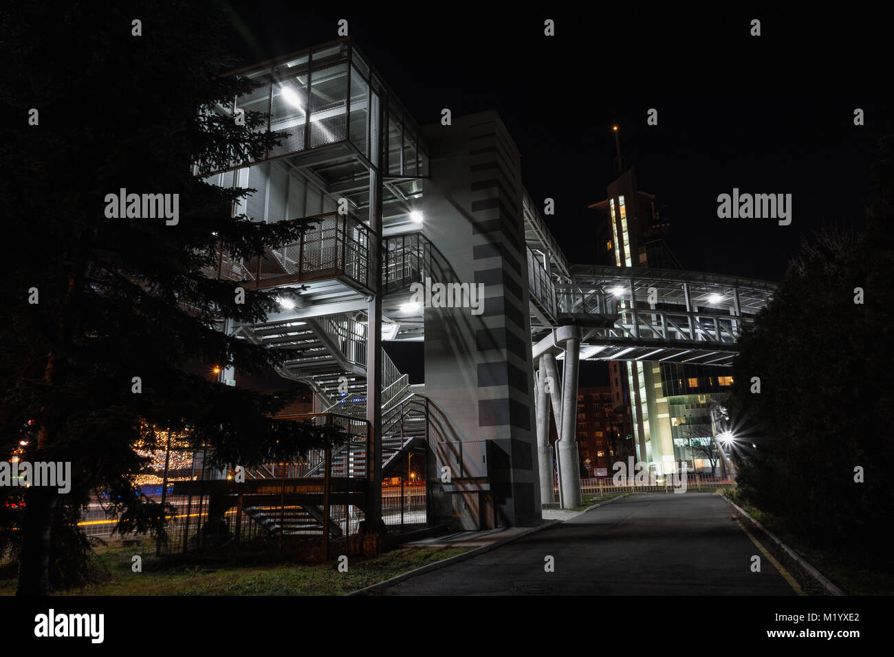 Overhead pedestrian bridge hi-res stock photography and images - Alamy
