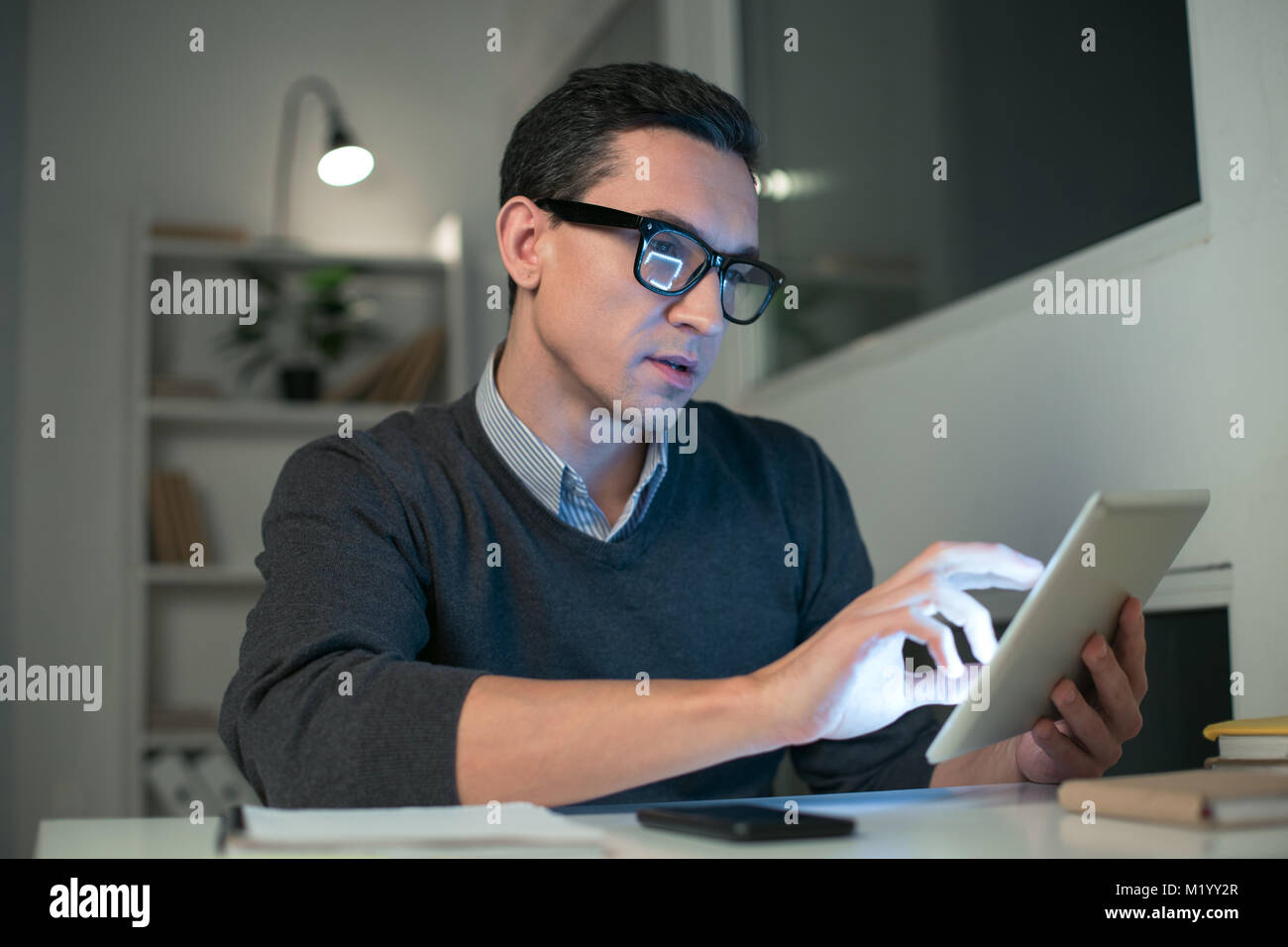 Professional male programmer writing program Stock Photo - Alamy