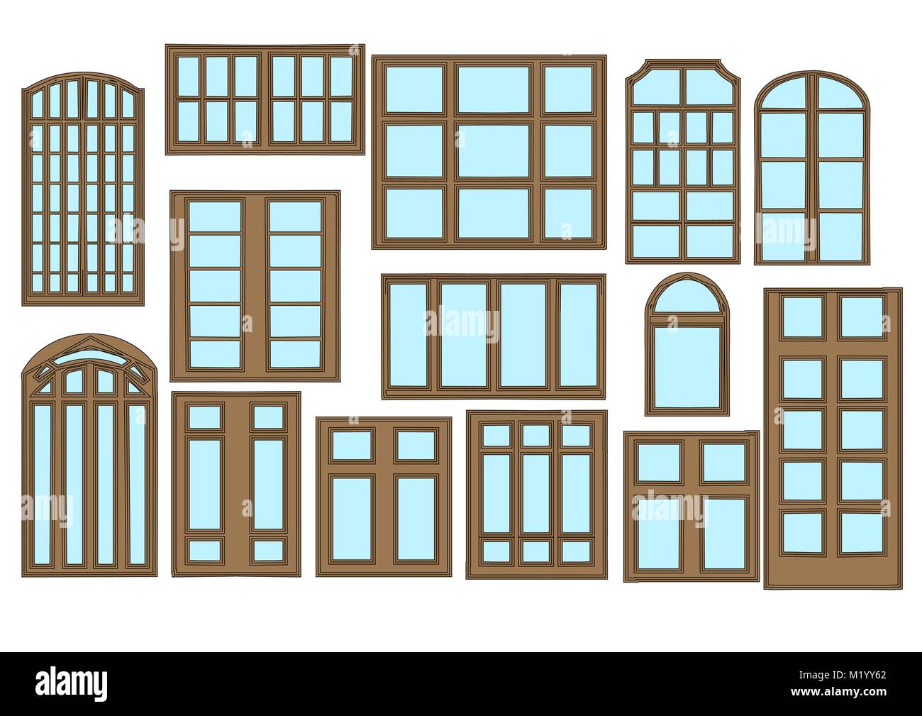 set of window isolated on white background Stock Vector Image & Art - Alamy