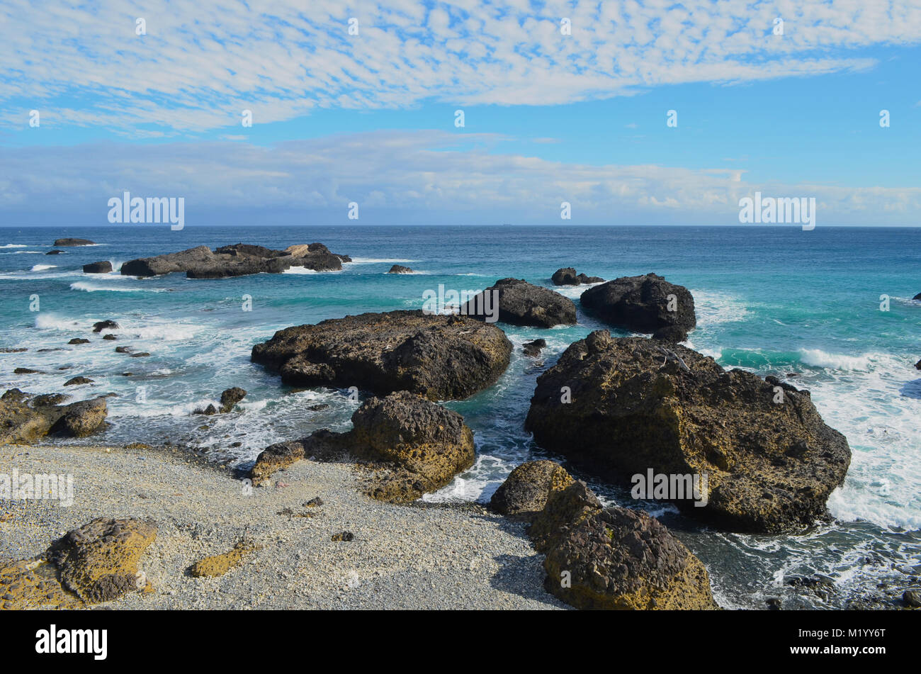 Coastal landscape near Sanxiantai bridge, in Taiwan's East Coast ...