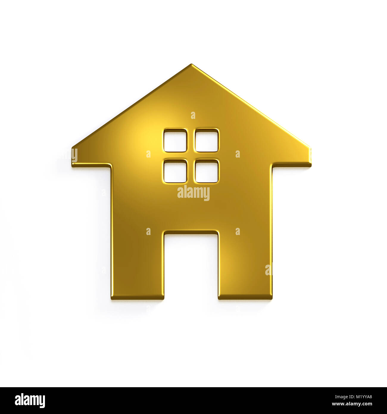 Gold Real Estate House Image. 3D Render Illustration Stock Photo - Alamy
