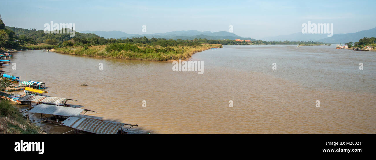 Golden Triangle on the border of Thailand, Myanmar and Laos Stock Photo ...