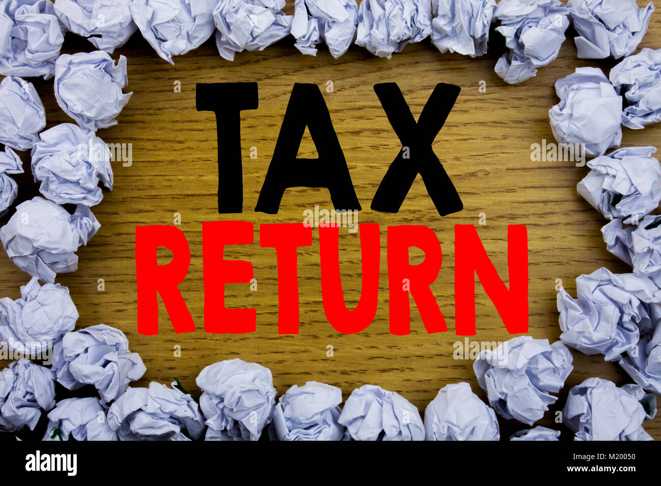 Handwriting Announcement text showing Tax Return. Business concept for ...
