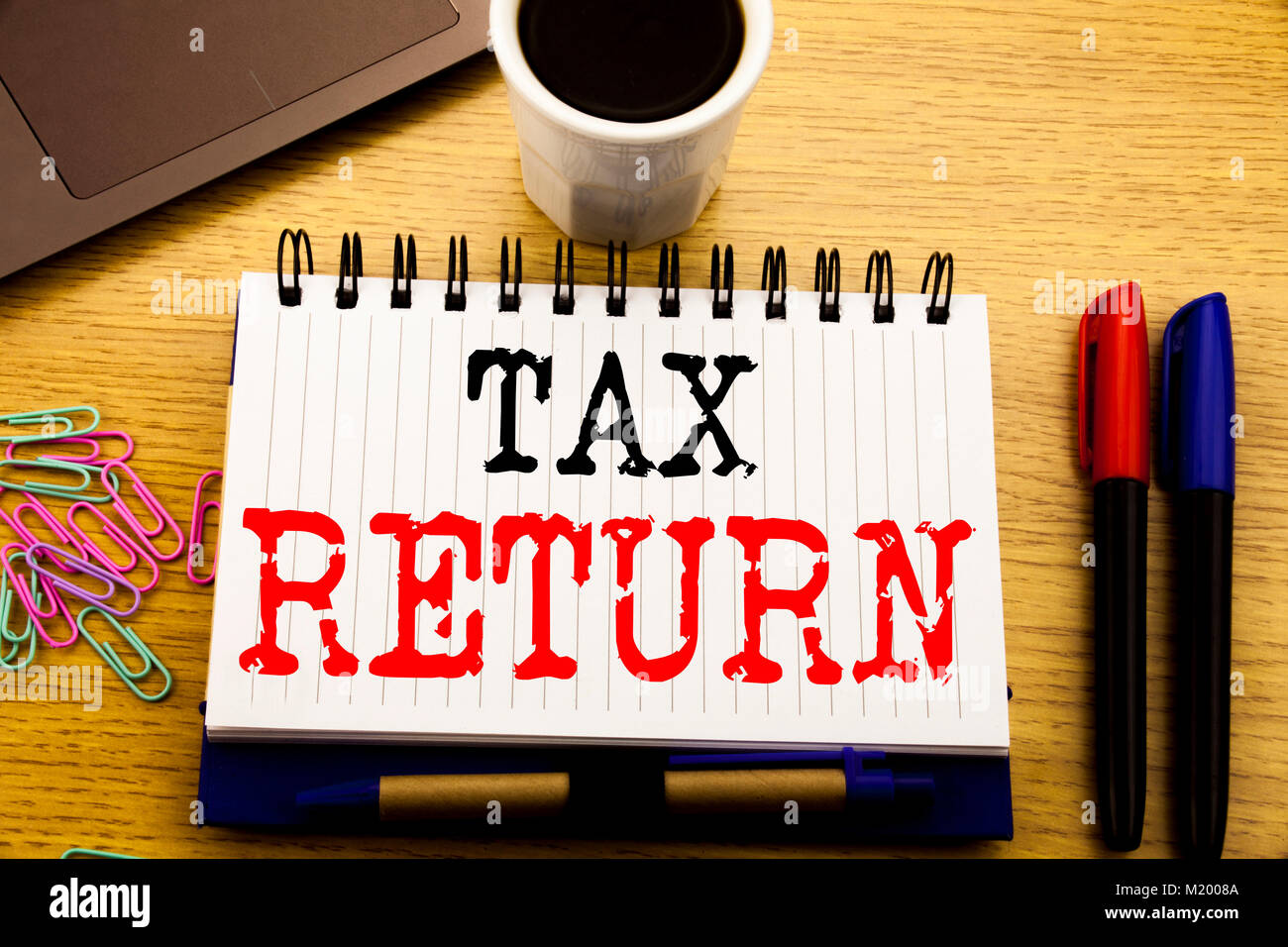 Hand writing text caption showing Tax Return. Business concept for ...