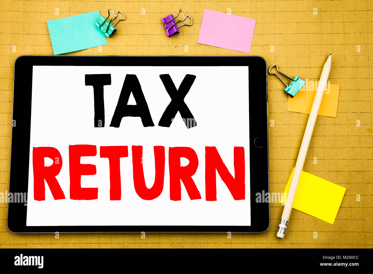 Hand writing text caption inspiration showing Tax Return. Business ...