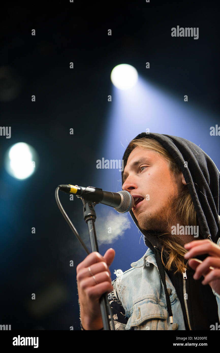 The Swedish pop singer and songwriter Thomas Stenström performs a live ...