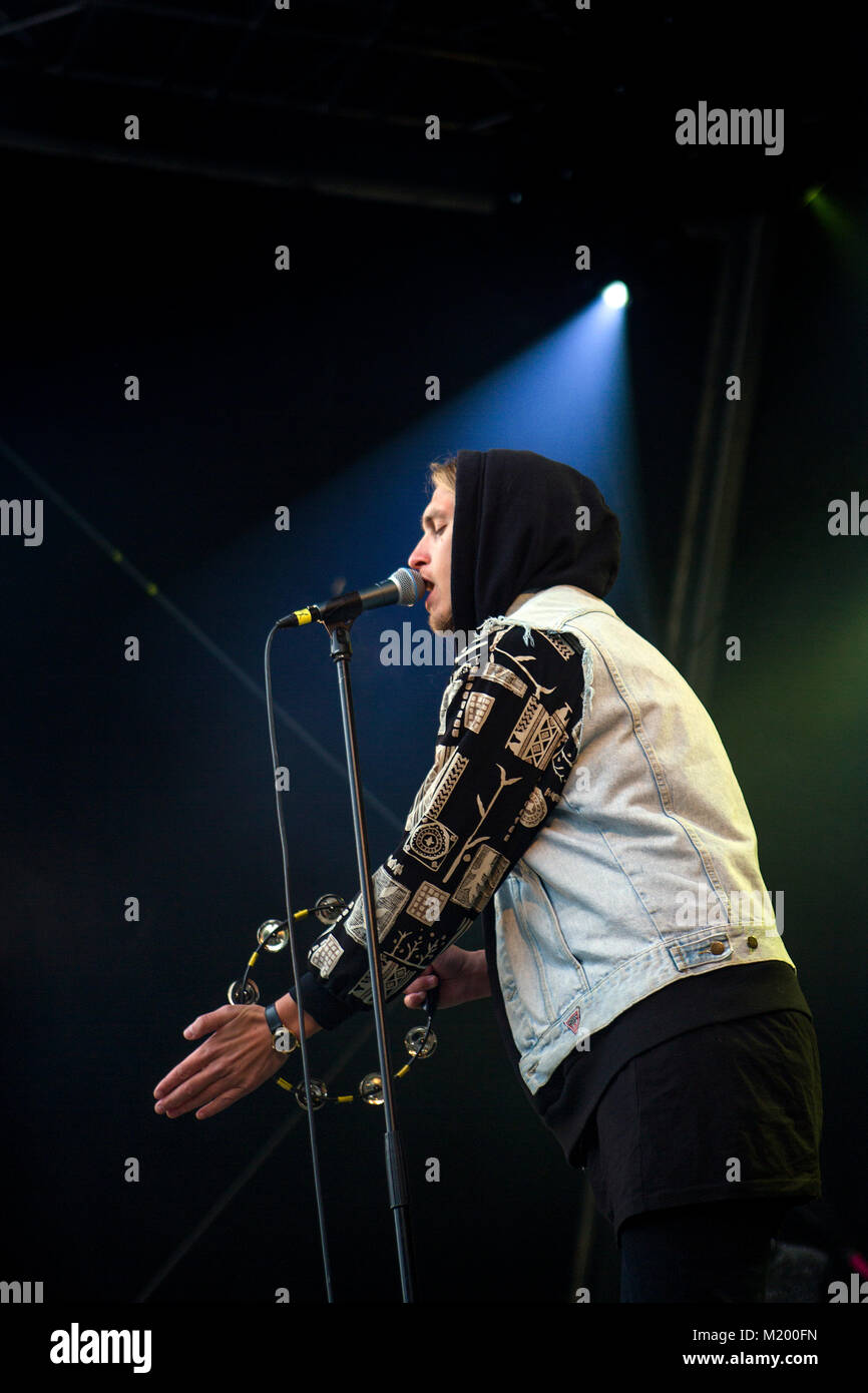 The Swedish pop singer and songwriter Thomas Stenström performs a live ...