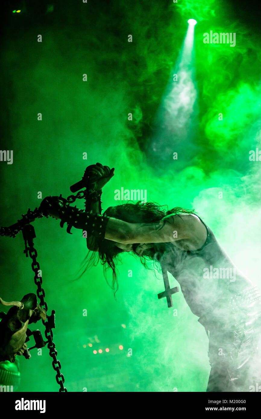 The Norwegian black metal band Thyruz performs a live concert at USF ...