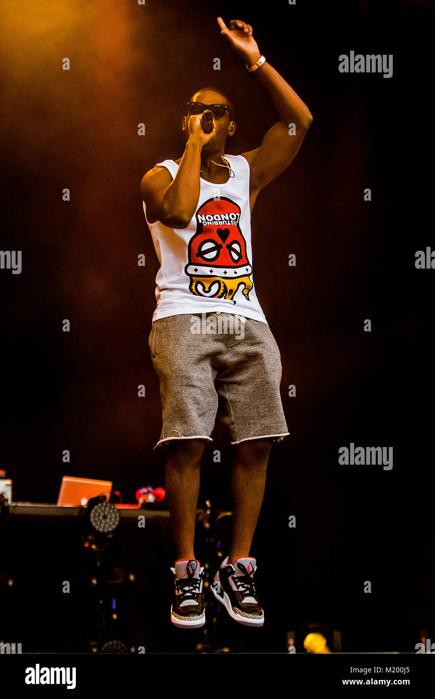 The English rapper and lyricist Tinie Tempah performs live at the ...