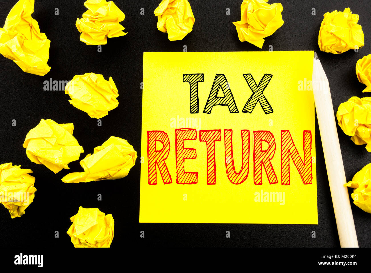 Handwritten text showing Tax Return. Business concept writing for ...