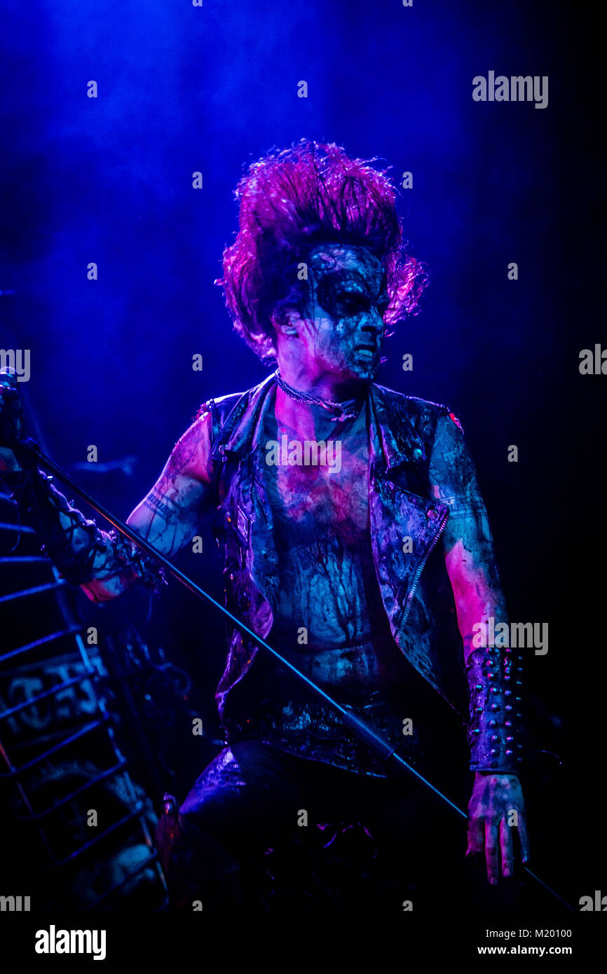 The Swedish black metal band Watain performs a heavy metal festival ...