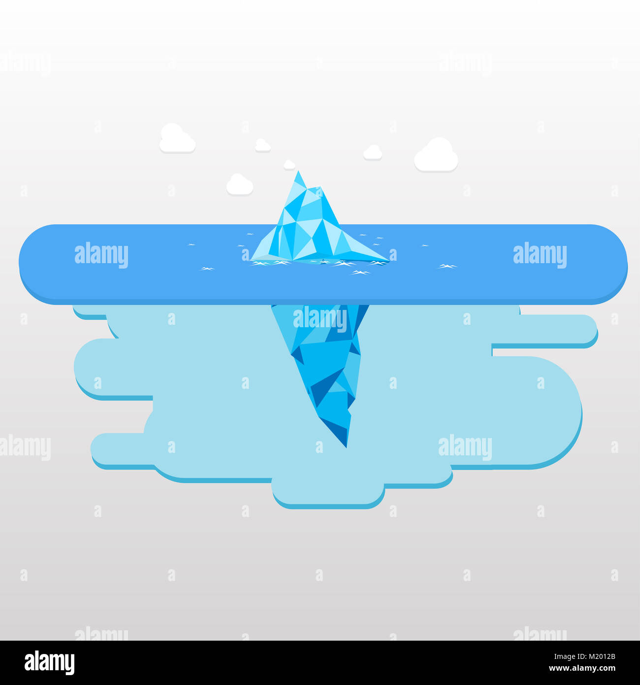 bulk iceberg on white background. low poly bulk iceberg on white ...