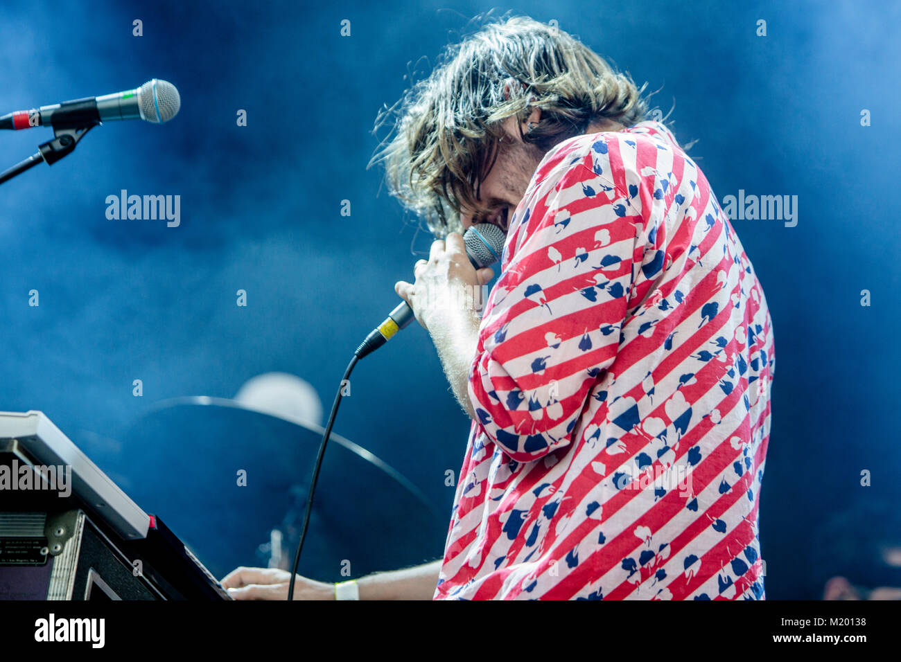 The American experimental pop band Yeasayer performs a live concert at ...
