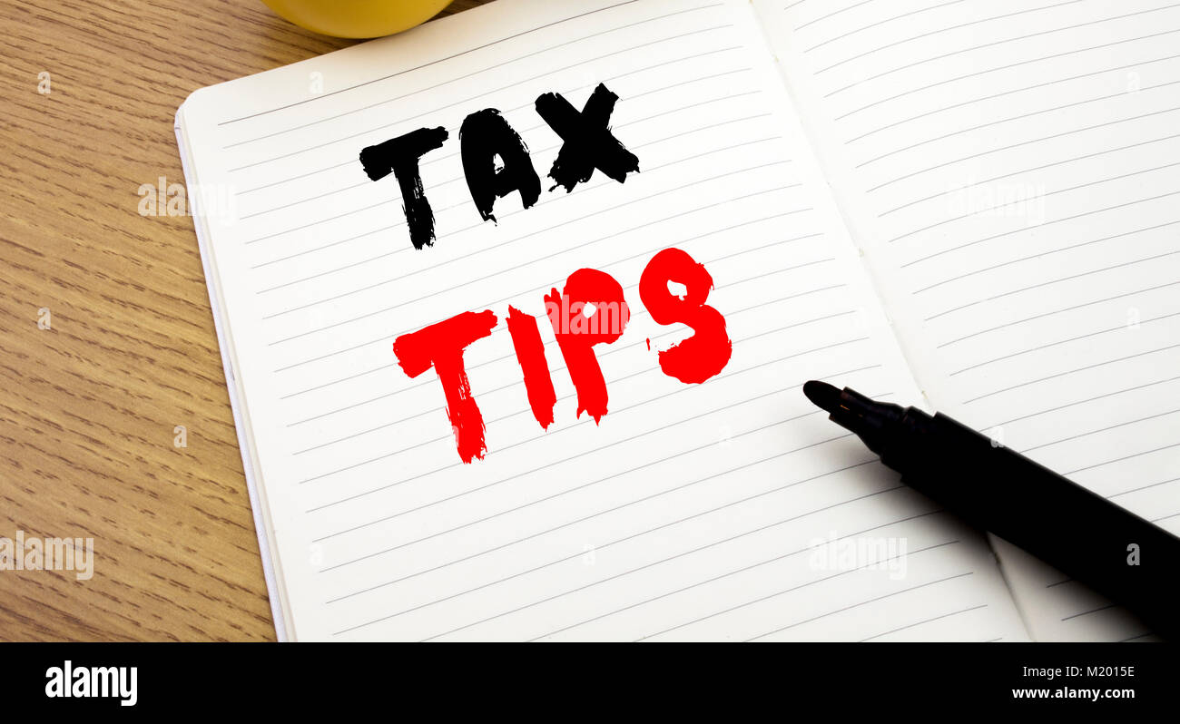 Handwritten text caption showing Tax Tips. Business concept writing for ...