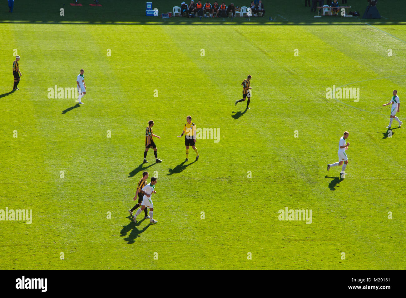 Soccer Game In Progress Stock Photo - Alamy