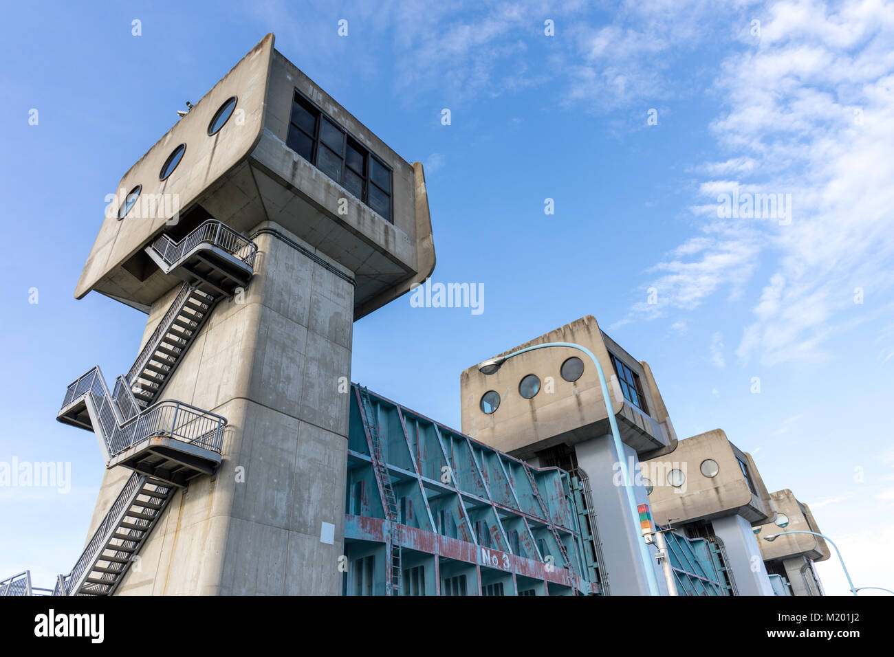 Iwabuchi Water Gate (blue); Kita, Tokyo Stock Photo - Alamy