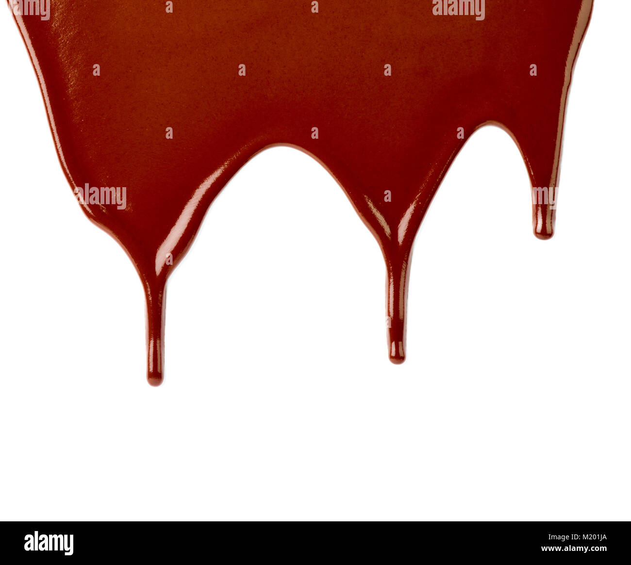 close up of chocolate syrup leaking on white background Stock Photo - Alamy