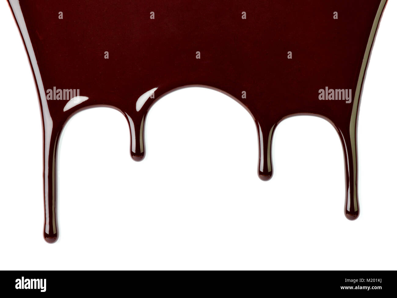 close up of chocolate syrup leaking on white background Stock Photo - Alamy