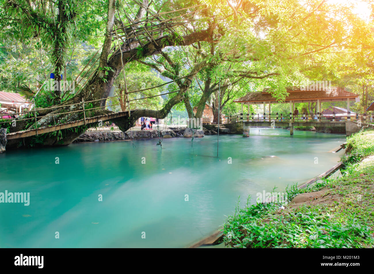 Blue Lagoon in vangvieng, Laos Stock Photo - Alamy