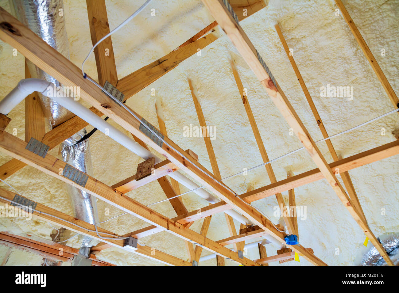 attic renovation and thermal insulation attic heating and cooling Stock ...