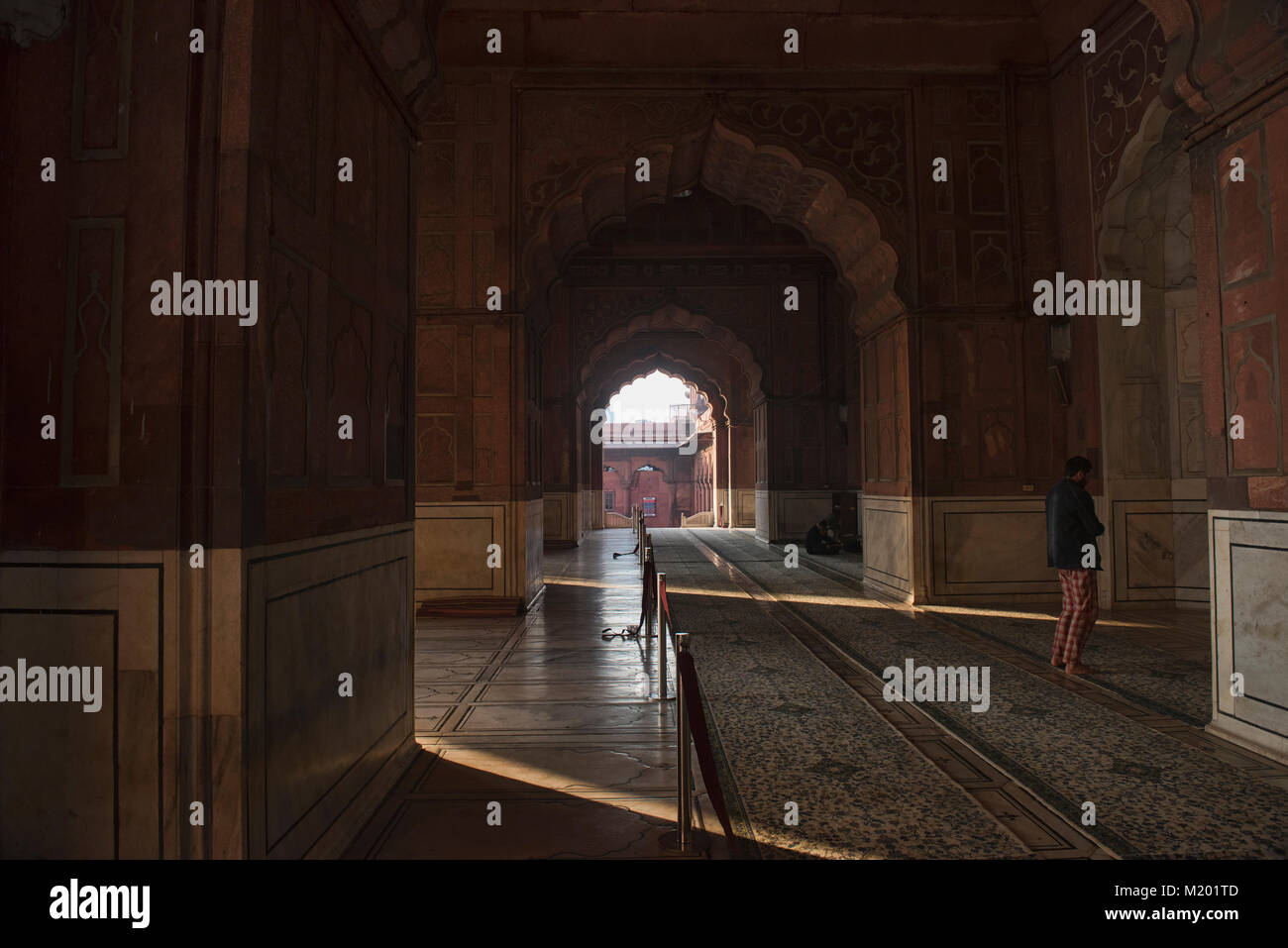 Inside Jama Masjid, India's largest mosque, Old Delhi Stock Photo - Alamy