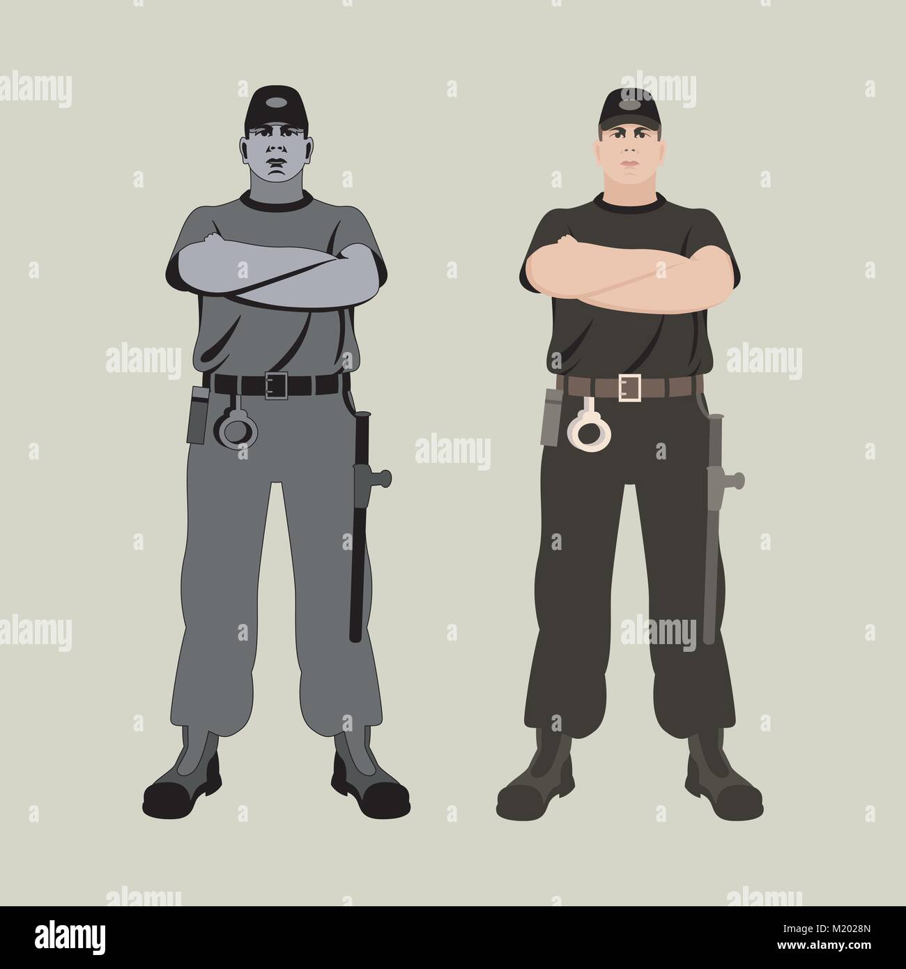 young man guard vector illustration flat style front view Stock Vector ...