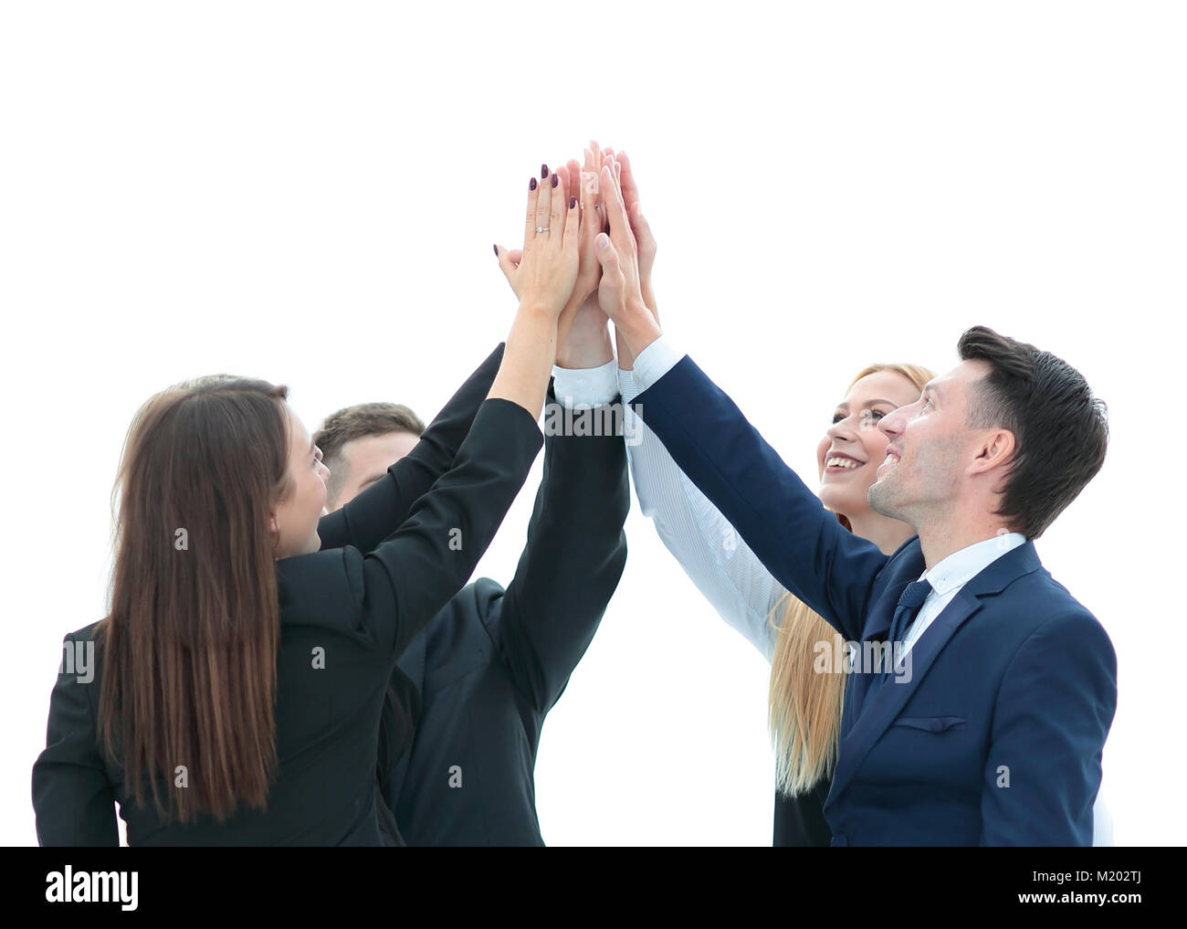 business team showing their success ,hands clasped together Stock Photo ...