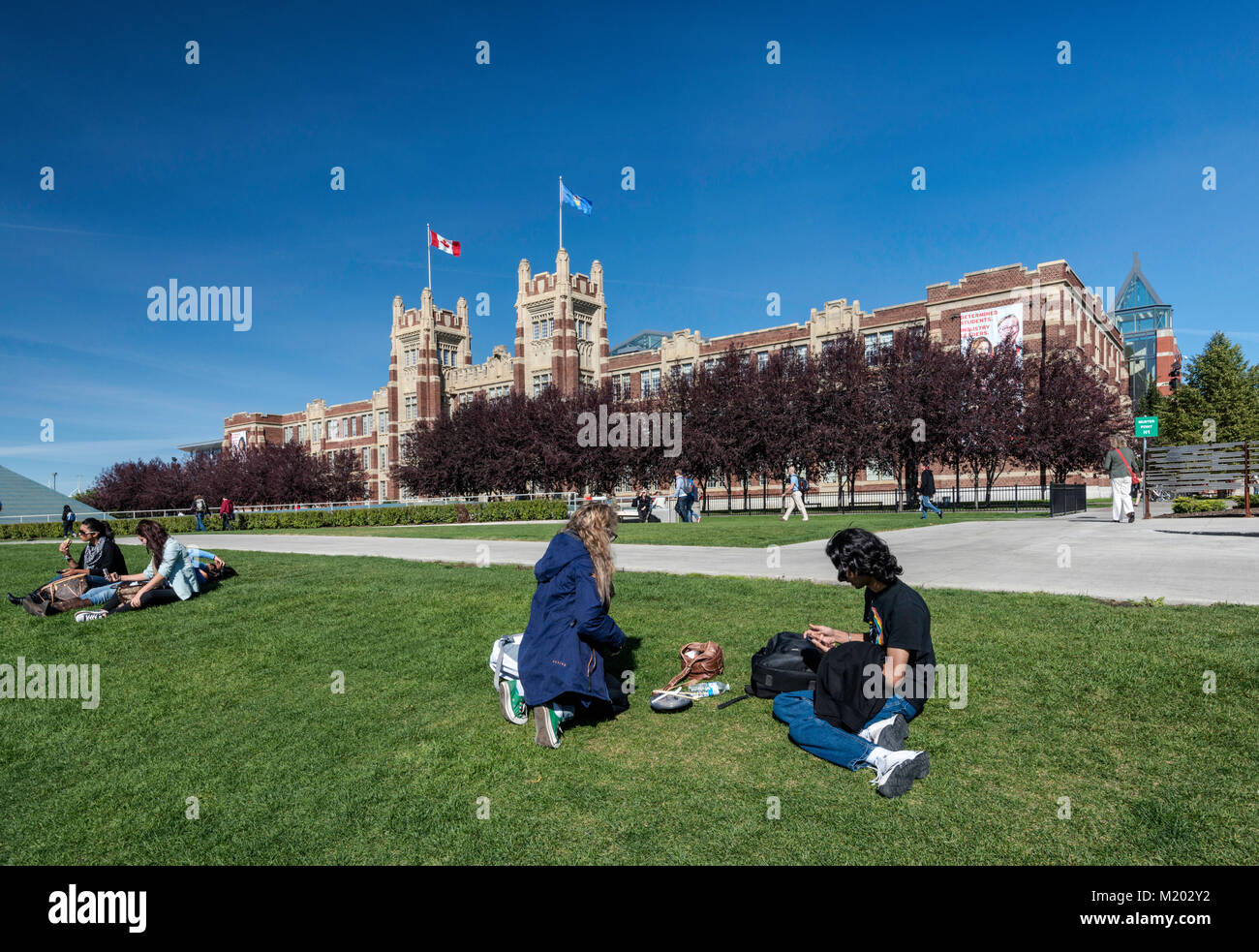 Students outside Heritage Hall at SAIT Polytechnic, Southern Alberta ...