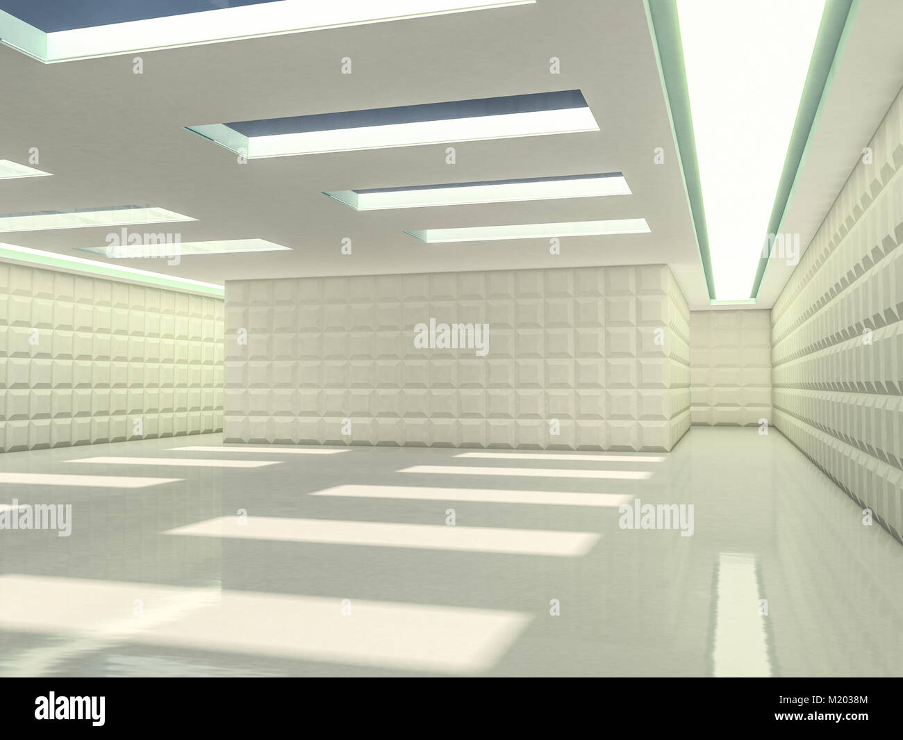 Abstract modern architecture background, empty open space interior. 3D ...