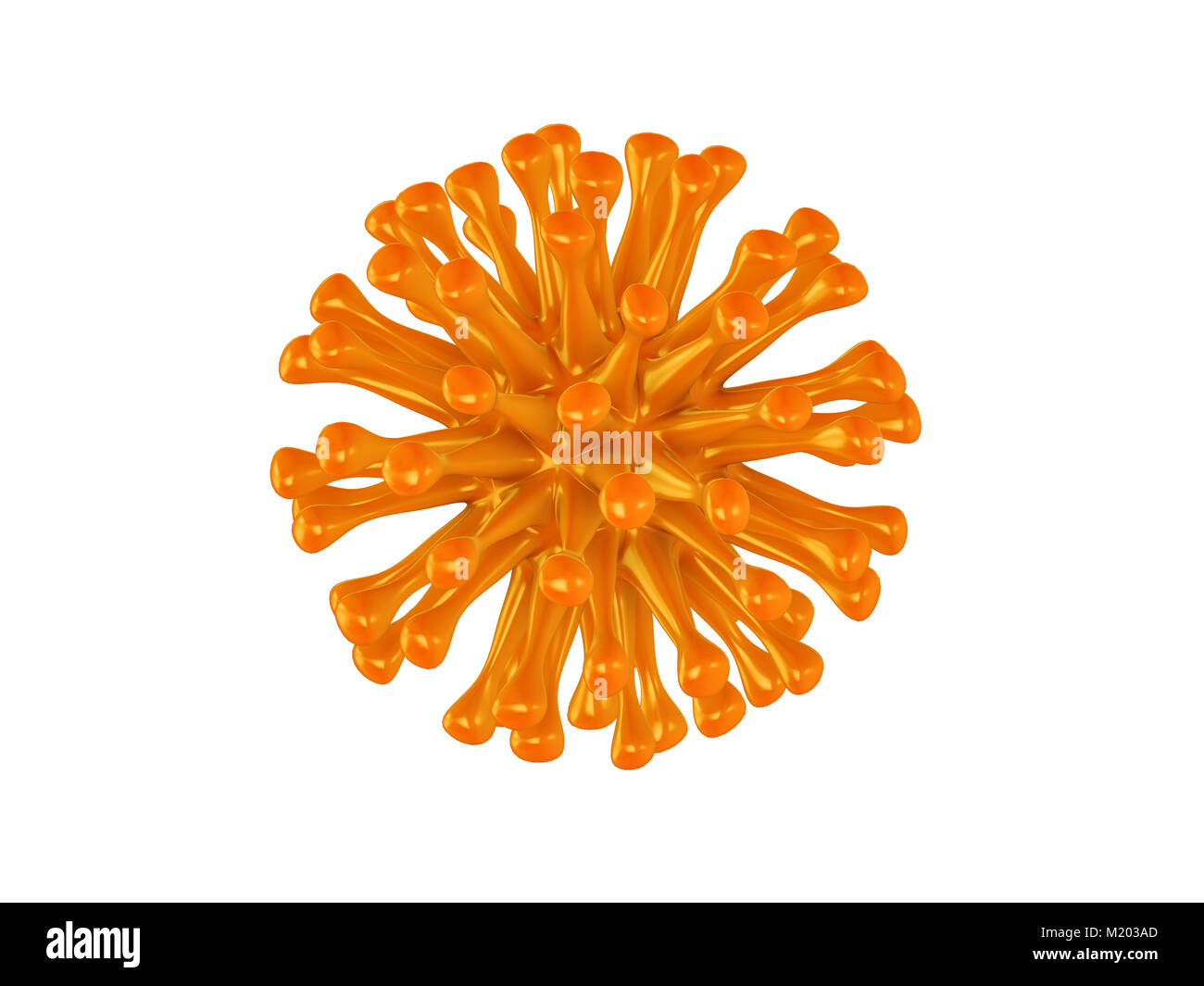 The virus in the body in the macro scale on background. 3D rendering ...