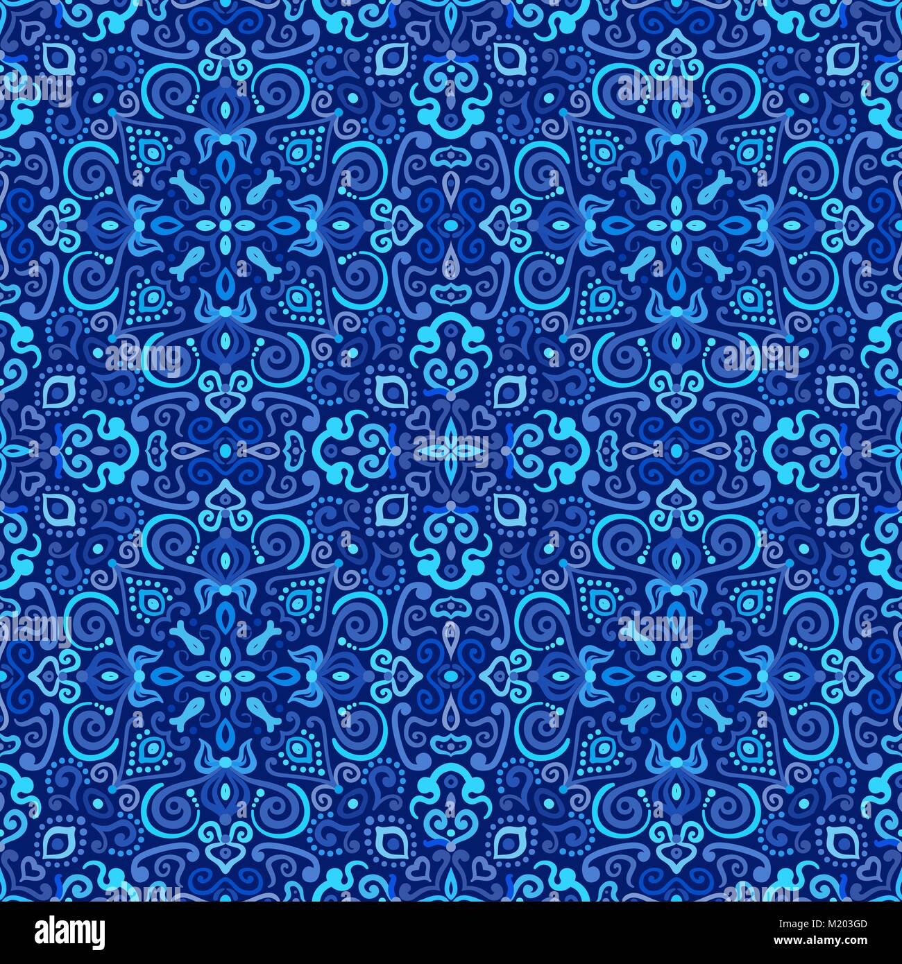 Blue Arabesque Pattern Stock Vector Image & Art - Alamy
