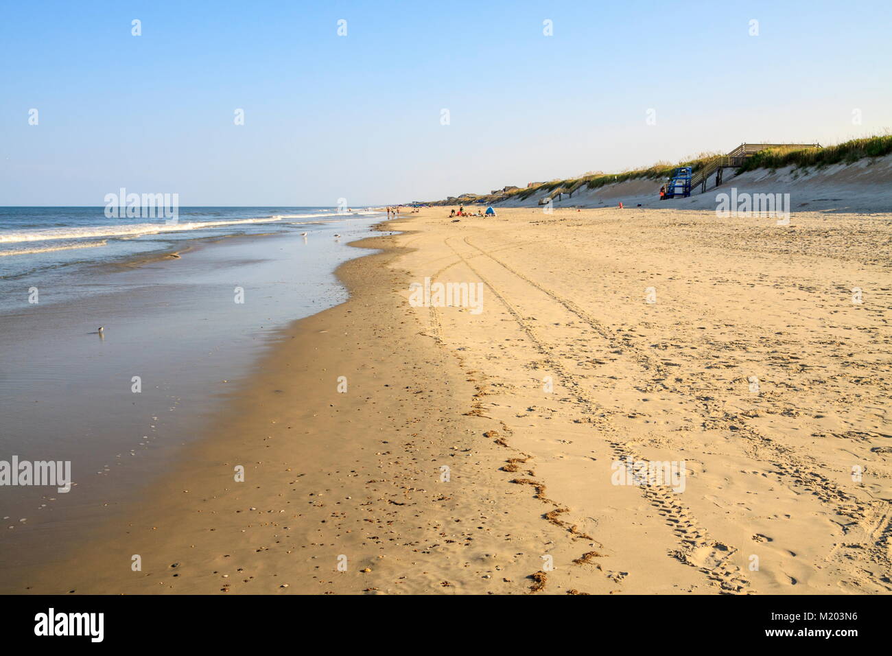 A view South along the beach from the tide line, Corolla, North ...