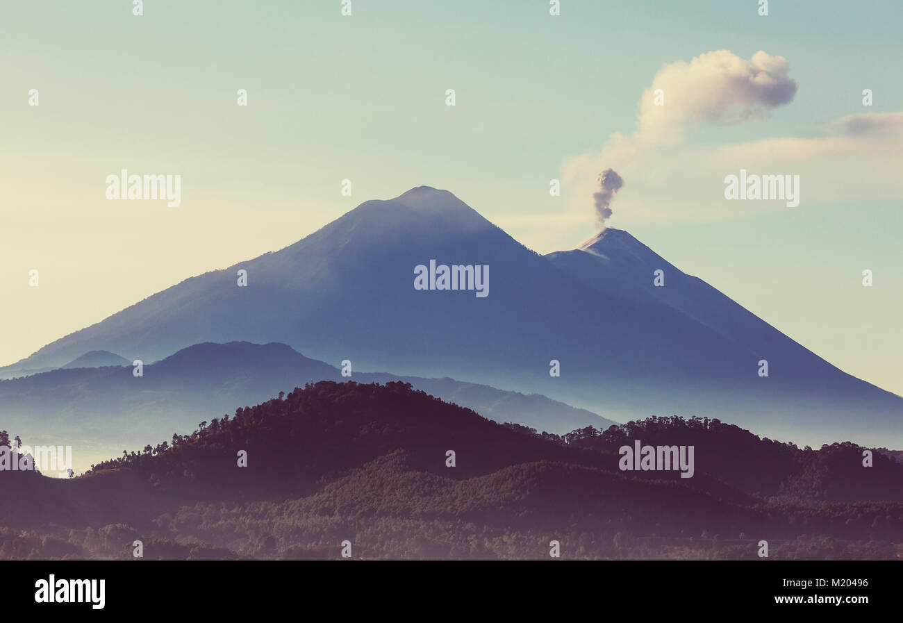 Beautiful volcanoes landscapes in Guatemala, Central America Stock ...