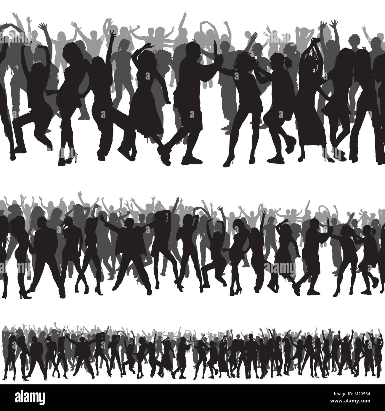 Concert crowd silhouettes Stock Vector Images - Alamy