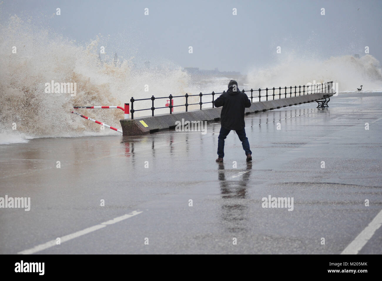 Storm Eleanor hits New Brighton, Merseyside this afternoon. Parts of ...