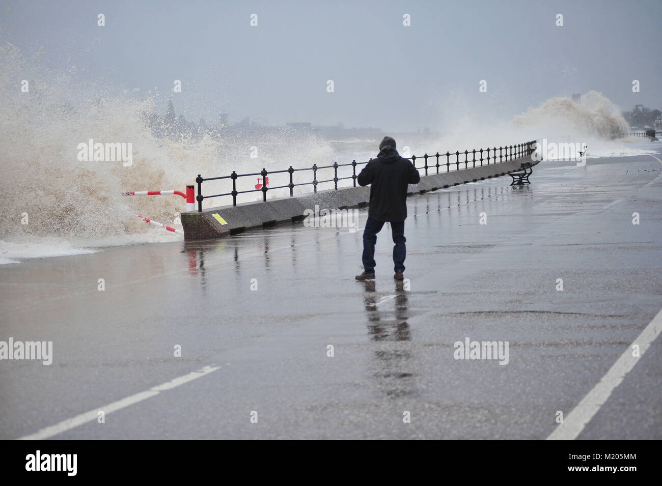 Storm Eleanor hits New Brighton, Merseyside this afternoon. Parts of ...