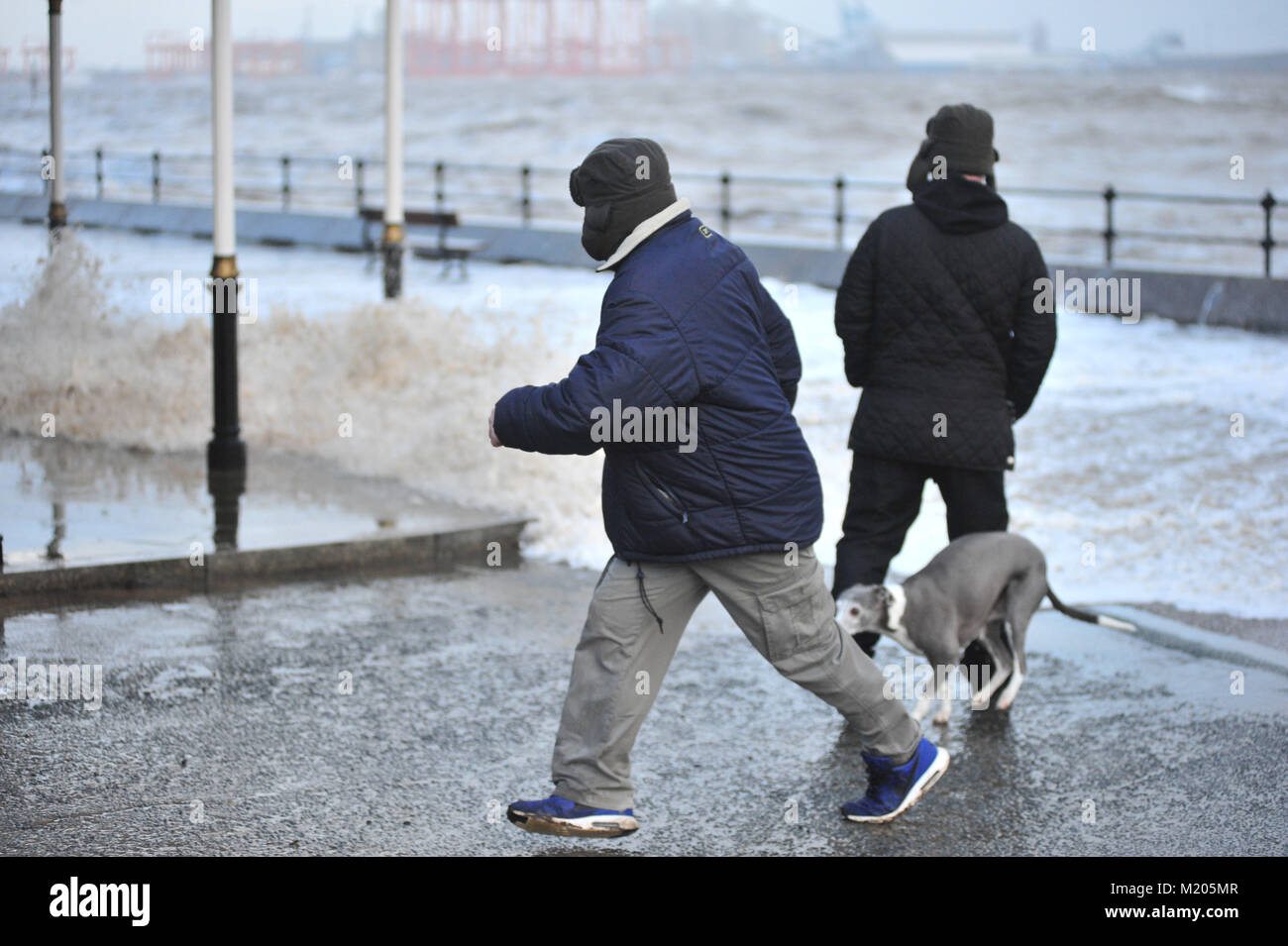 Storm Eleanor hits New Brighton, Merseyside this afternoon. Parts of ...