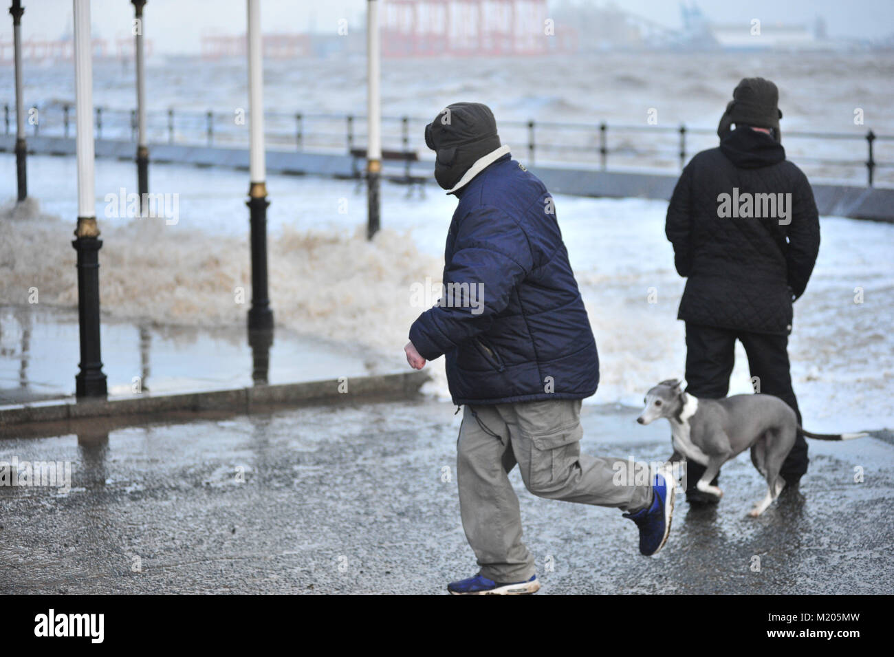Storm Eleanor hits New Brighton, Merseyside this afternoon. Parts of ...