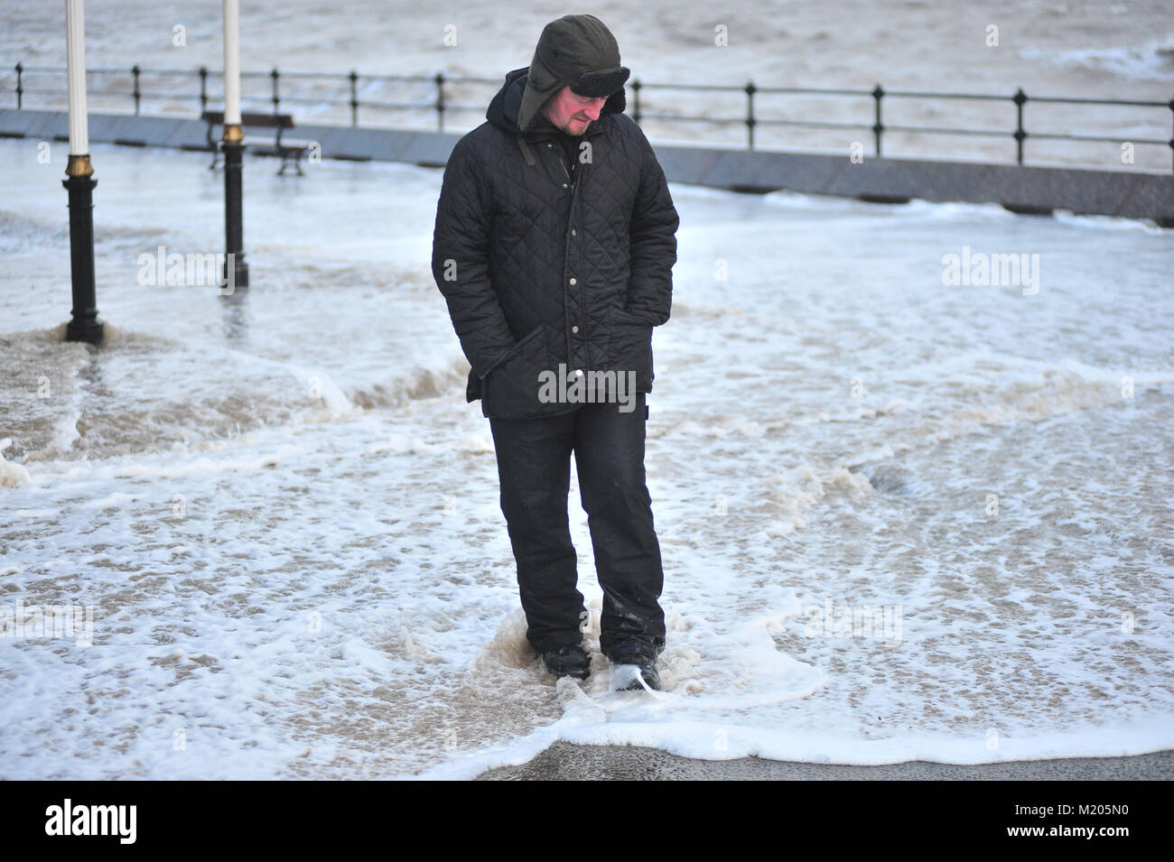 Storm Eleanor hits New Brighton, Merseyside this afternoon. Parts of ...