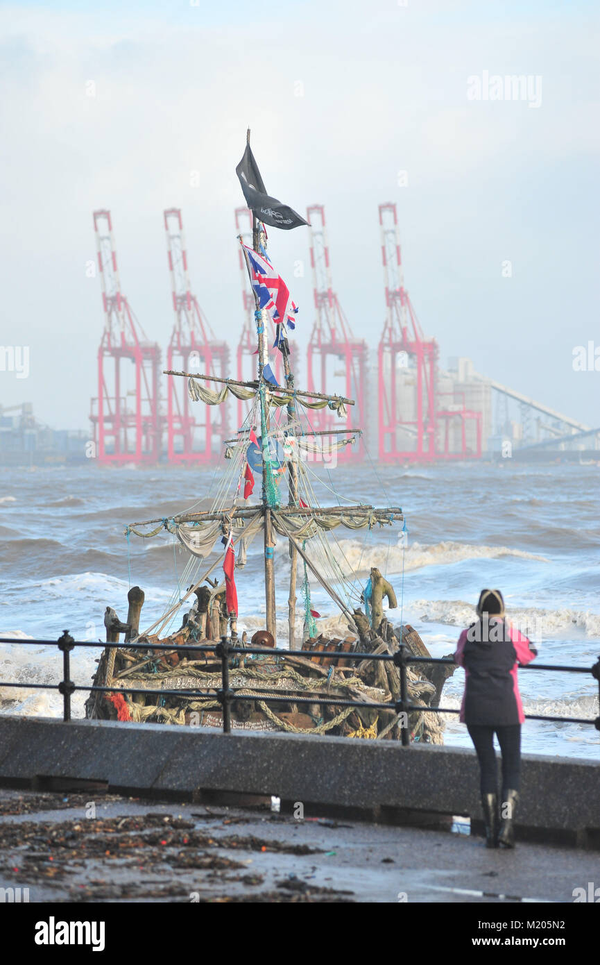 Storm Eleanor hits New Brighton, Merseyside this afternoon. Parts of ...