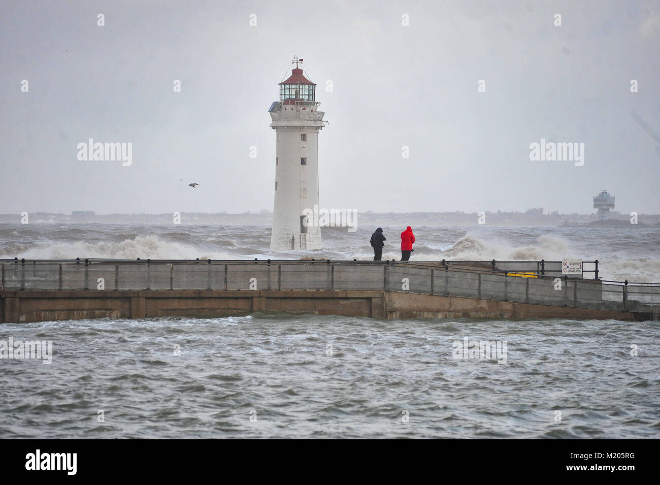 Storm Eleanor hits New Brighton, Merseyside this afternoon. Parts of ...