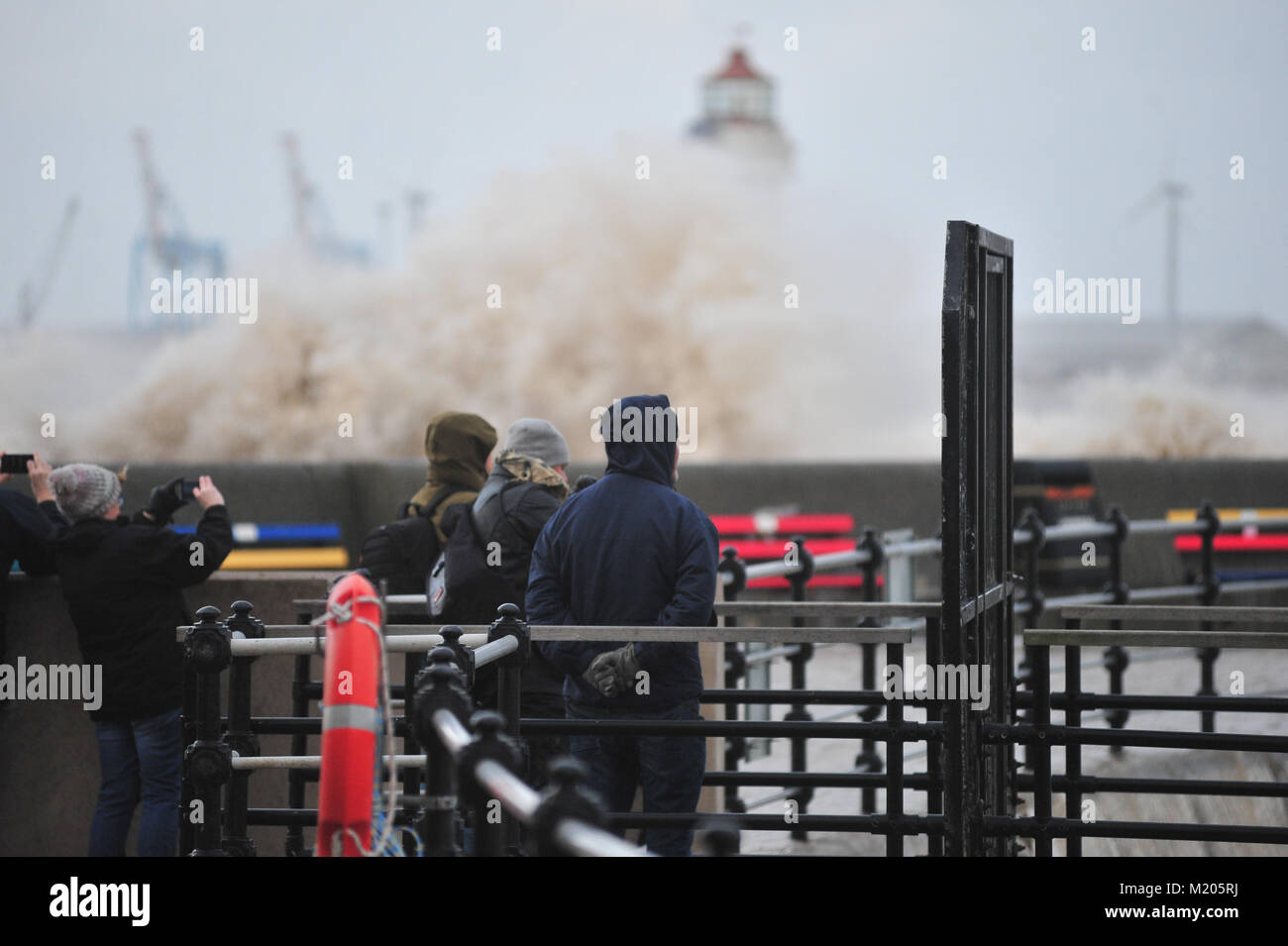 Storm Eleanor hits New Brighton, Merseyside this afternoon. Parts of ...